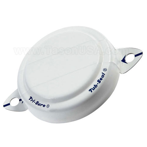 3/4 inch Tab-Seal Steel Capseal with Corner Gasket 35mm White - Tason USA